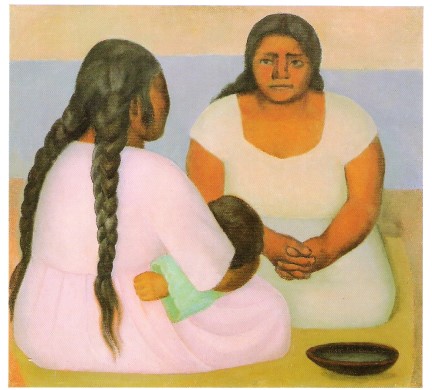 International Art | Two Women and a Child 1926 by Diego Rivera | 1 (*) Star | Matting and Framing